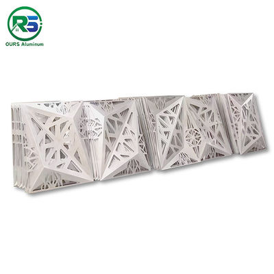 Panel Dinding Art Deco Aluminium Komersial Fasad Cladding Logam Berlubang