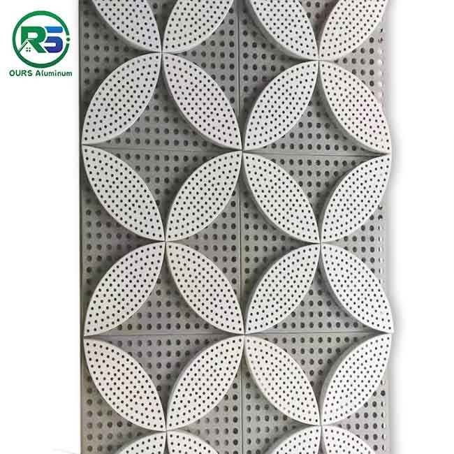 Panel Dinding Aluminium Dekoratif Artistik Lubang Punch Panel Cladding ...