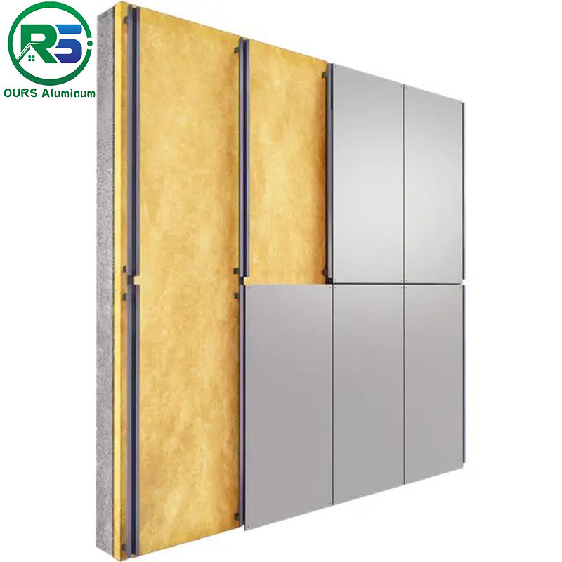 Panel Dinding Aluminium Bergelombang Tahan Api Warna Kustom Tebal 20mm