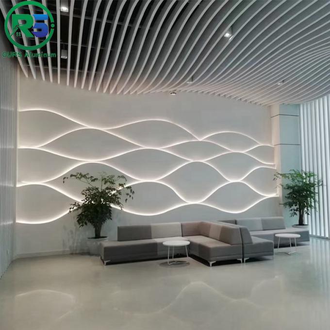 Panel Dinding Art Deco Arsitektur Aluminium Bergelombang Ditangguhkan