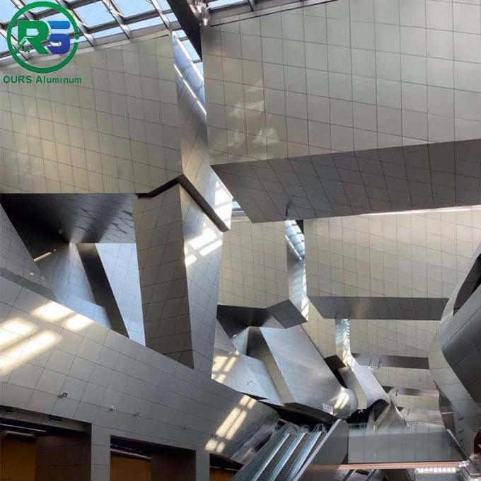 Panel Dinding Aluminium Bergelombang Ubin Plafon Logam Arsitektur ...